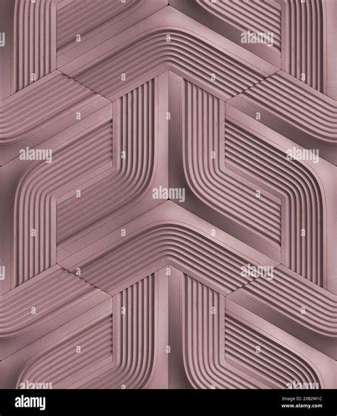 An Abstract Geometric Pattern Featuring Interlocking Layers Of Pink Architectural Curves The