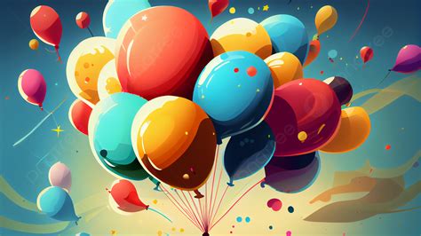 생일 풍선 무리 화려한 배경 생신 풍선 빔 여러 가지 빛깔의 배경 일러스트 및 사진 무료 다운로드 Pngtree