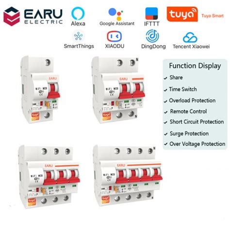 Earu Tuya Wifi Wireless Smart Automation Switch 1p 2p 3p 4p 10a 125a