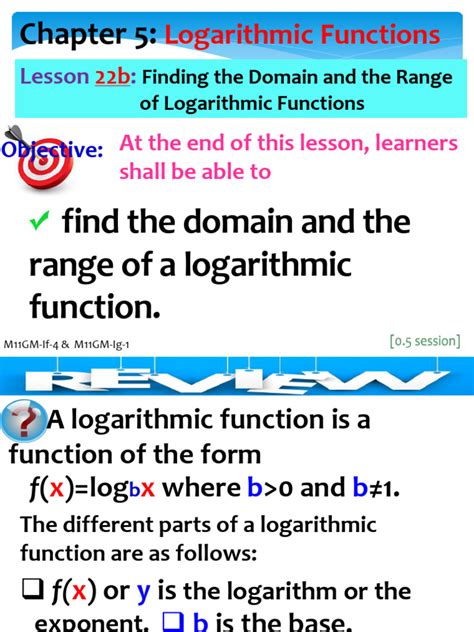 lesson 22b find domain log fxn pdf function mathematics logarithm