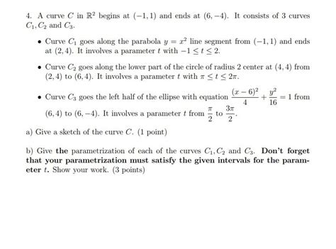 Solved A Curve C In R Begins At And Ends At Chegg