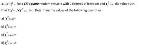 Solved Letx Be A Chi Square Random Variable With V Chegg