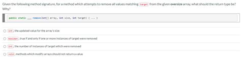 Solved Given The Following Method Signature For A Method