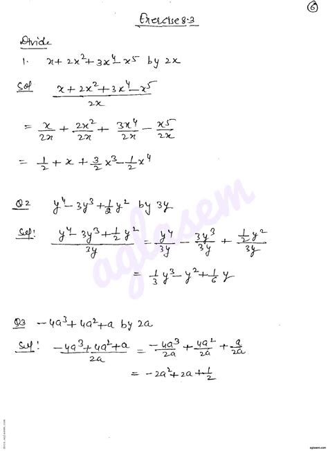RD Sharma Solutions Class 8 Chapter 8 Division Of Algebraic Expressions