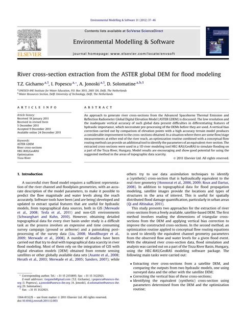 pdf river cross section extraction from the aster global dem for