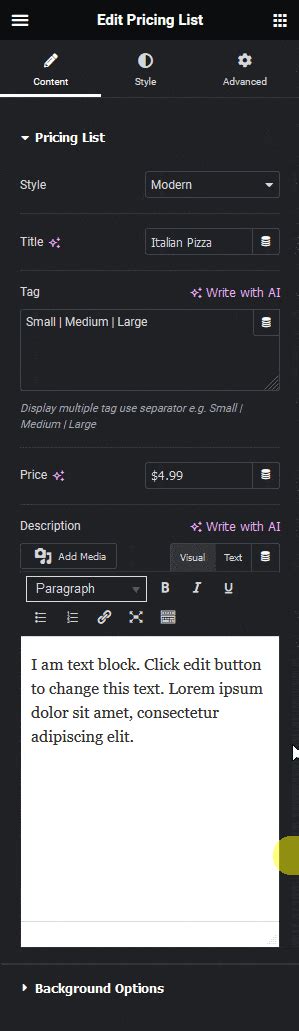 How To Add A Pricing List In Elementor The Plus Addons For Elementor