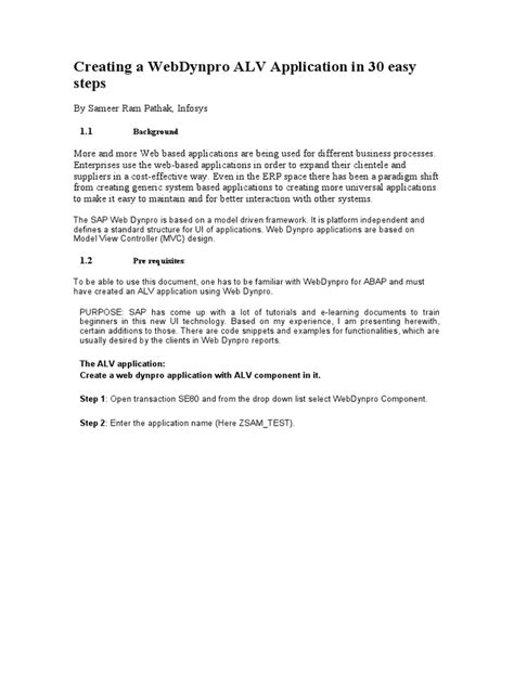 Creating A Webdynpro Alv Application In 30 Easy Steps Pdf Web Application Model View