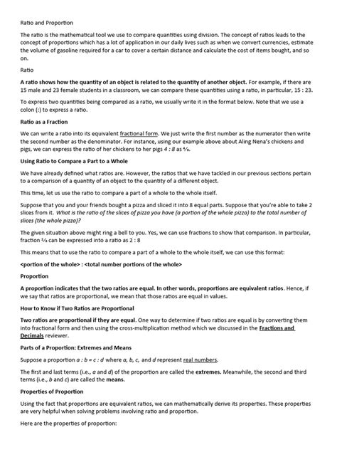 Ratio And Proportion Download Free Pdf Ratio Arithmetic
