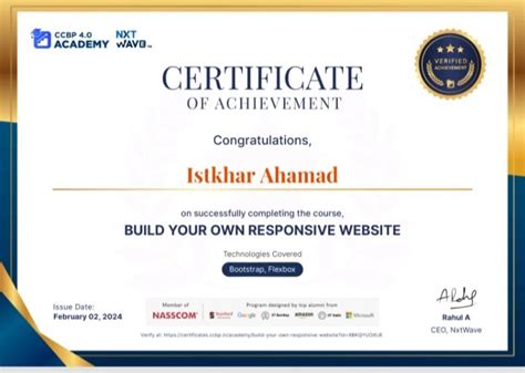 istkhar ahamad on linkedin nxtwaveccbp nxtwaverahulattuluri