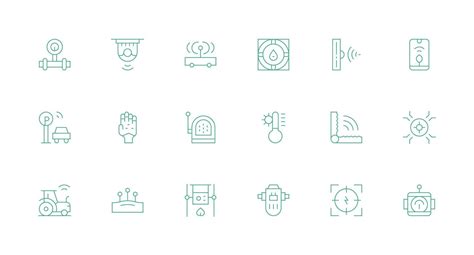 Sensor Set With 18 Minimal Line Icons General Use Icon Pack 70540203