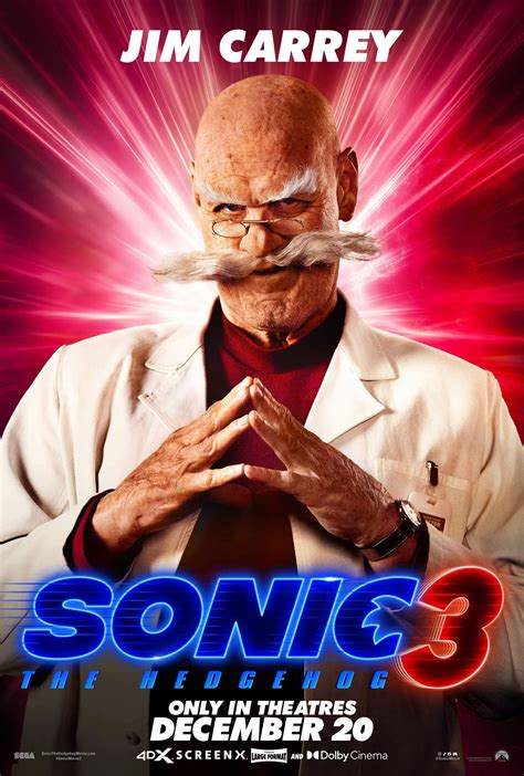 Sonic The Hedgehog 3 Jim Carrey On Shadow Plus 17 Character Posters