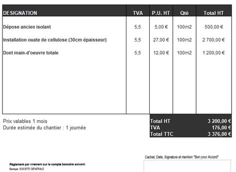 Exemple Devis Isolation Des Combles En 2025