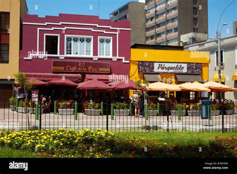 Cafes And Restaurants Parque Kennedy Miraflores Lima Peru South