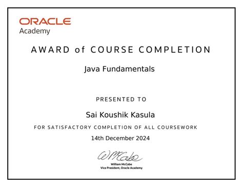 sai koushik kasula on linkedin oracleacademy javaprogramming codingskills continuouslearning…