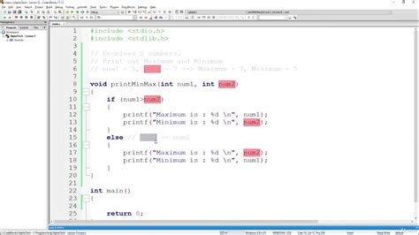 C Programming Function Example 2 Print Max Between 2 Integers