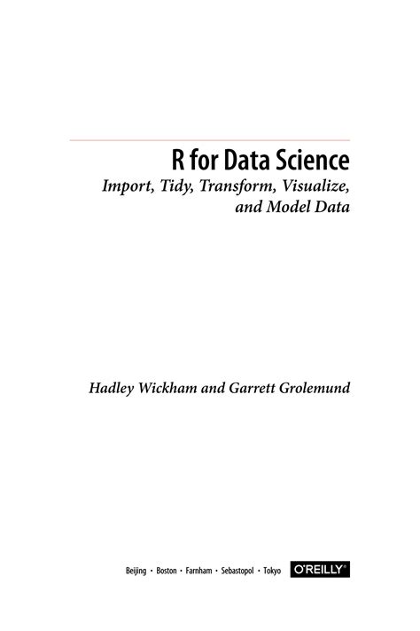 SOLUTION R For Data Science Import Tidy Transform Visualize And Model Data Hadley Wickham