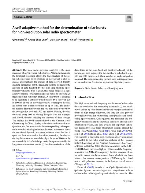 A Self Adaptive Method For The Determination Of Solar Bursts For High