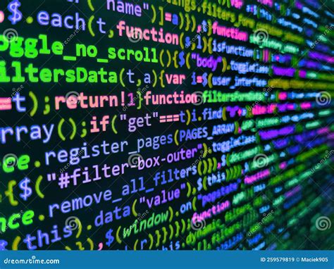 Programming Code Abstract Screen Of Software Developer HTML In Editor For Website Development