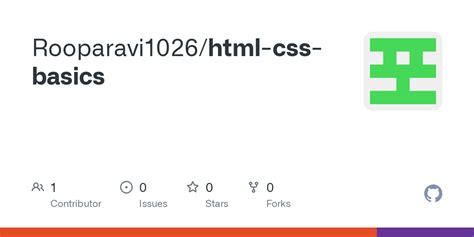 Github Rooparavi1026html Css Basics