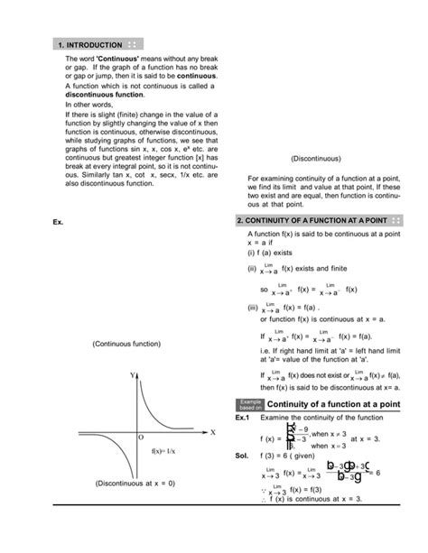 Continuity And Differentibilitytheory And Solved And Exercise Module 4 Pdf Pdf