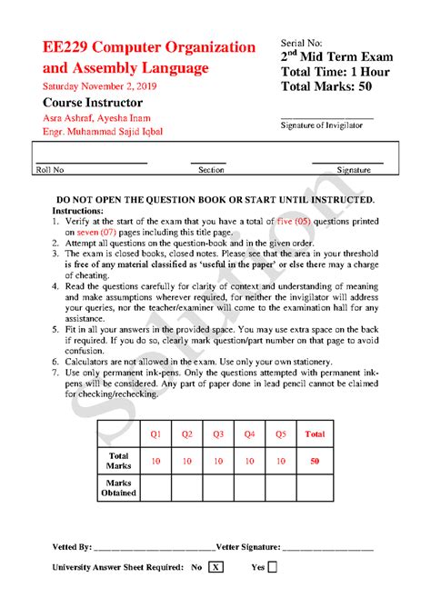 Ee 229 Midterm Exam Assembly Language Questions And Answers Studocu