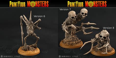 Bone Monsters 3d Printed Miniature For Painting Tabletop Game Dnd