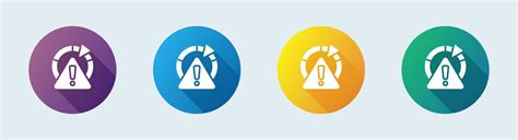 Risk Solid Icon In Flat Design Style Exclamation Signs Vector