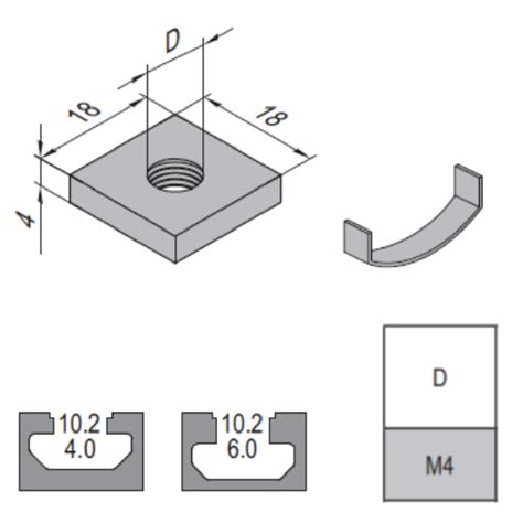 Square Nut 10 M4 Diy Geek