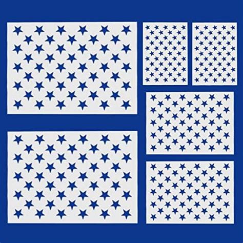 American Flag 50 Star Stencil Template 6 Pack3 Sizes