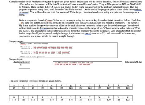 Solved Complete Steps1 10 Of Problem Solving For The Problem