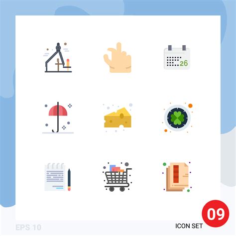 Stock Vector Icon Pack Of 9 Line Signs And Symbols For Supermarket Cheeses Indian Republic Day