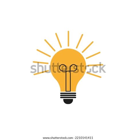 Yellow Light Bulb Rays Idea Sign Stock Vector Royalty Free 2210141411