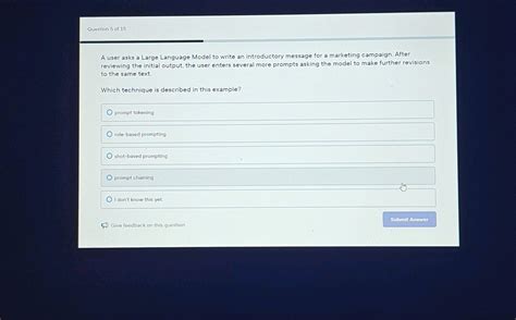 Question 5 Of 15 A User Asks A Large Language Model To Write An Introductory Message For A