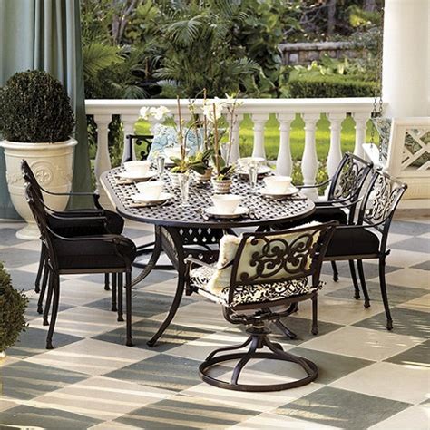 Amalfi 7pc 72 Inch Oval Dining Set Sand Black Ballard Designs