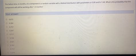 Solved The Failure Time In Months Of A Component Is A Chegg