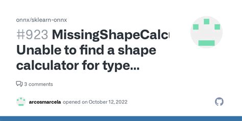 missingshapecalculator unable to find a shape calculator for type