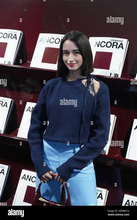 Shanghai China March 11 2024 Actress Wang Chu Ran Attends A Gucci