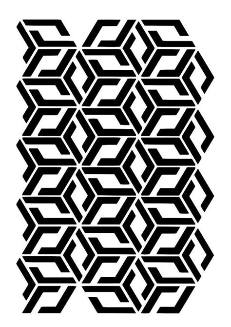 Geometric Cube Pattern Stencil Etsy Canada Geometric Tattoo Pattern Cube Pattern Geometry