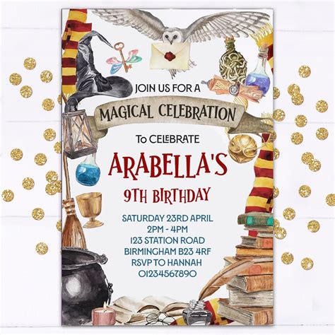 Harry Potter Birthday Party Invitations Printable Birthday Party