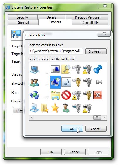 Create Shortcut To System Restore Point And Pin It To Taskbar In Windows 7