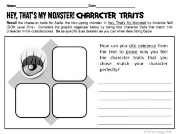 Hey Thats My Monster Book Companion And Interactive Notebook Reading