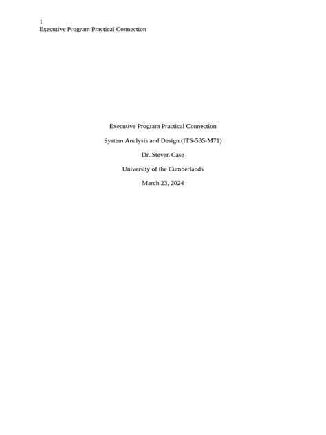 Executive Program Practical Connection Pdf Computing