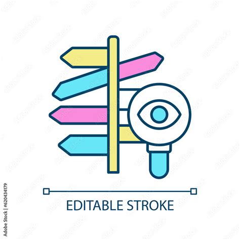 Informed Decision Making RGB Color Icon Find Direction Searching For Something Weighing