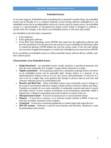 Lecture 2 Embedded System Design Embedded System As Its Name Suggests Embedded Means