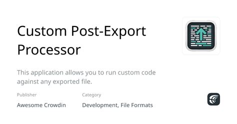 custom post export processor crowdin marketplace