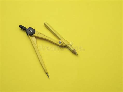 Yellow Compass Over A Yellow Background Stock Image Image Of Architectural Tool 230848503