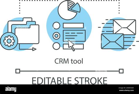 Crm Tool Concept Icon Computer Software Idea Thin Line Illustration Customer Details Database