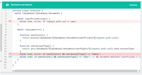 Firebase How To Match Except In Cloud Firestore Rules Stack Overflow