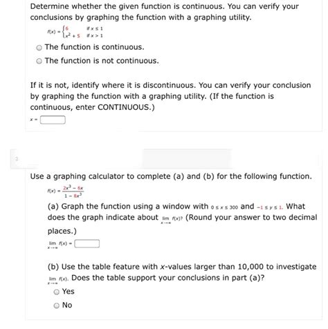 Solved Determine Whether The Given Function Is Continuous Chegg