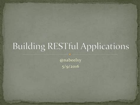 building restful applications ppt